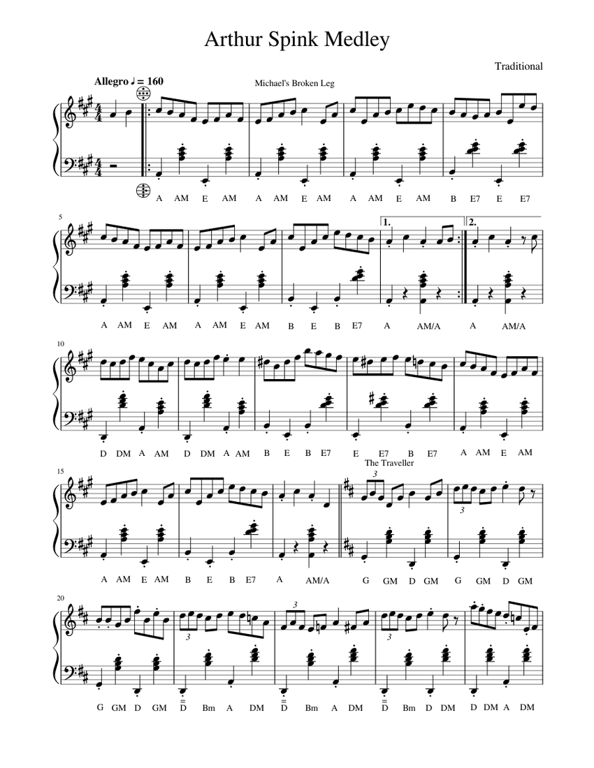 Arthur Spink Medley Sheet music for Accordion (Solo) | Musescore.com