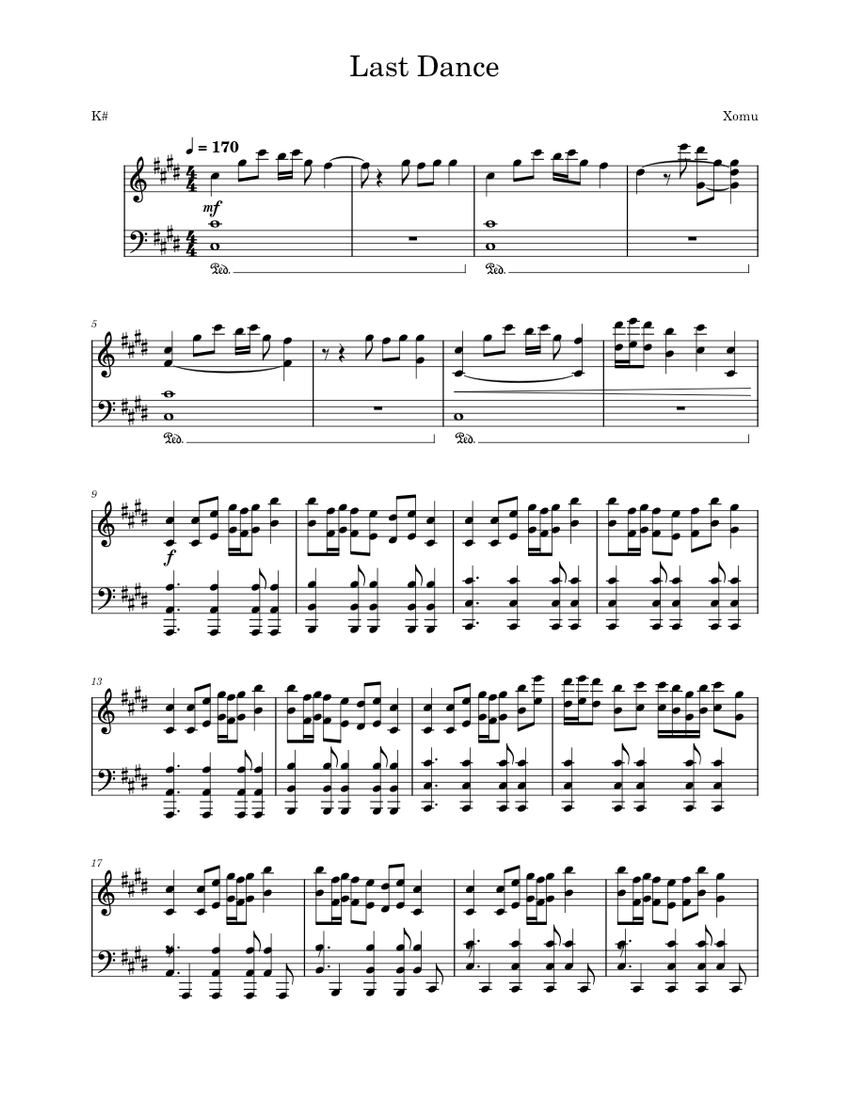 Last Dance V2.0 Sheet music for Piano (Solo) | Musescore.com