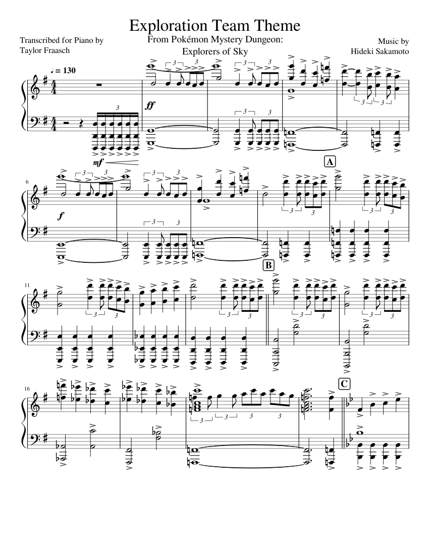 Explorers Theme Sheet Music for Piano (Solo) | MuseScore.com