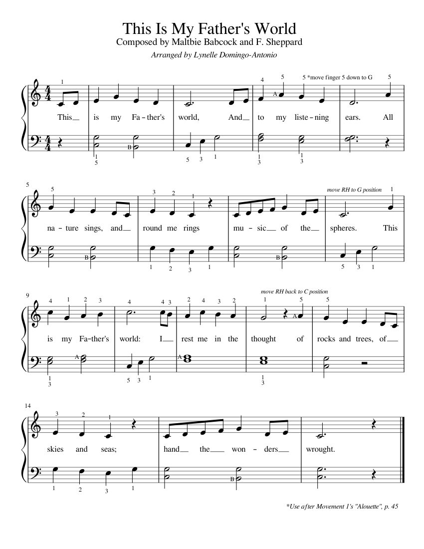 This Is My Father's World - piano tutorial