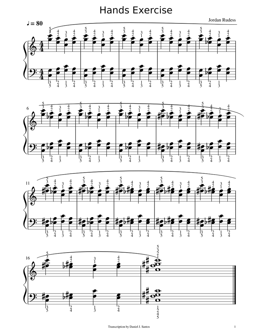 Hands Exercise Sheet music for Piano (Solo) Easy | Musescore.com