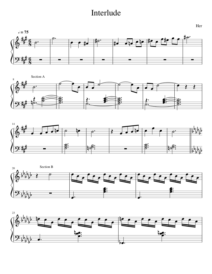 Interlude Sheet Music for Piano (Solo) Easy | MuseScore.com