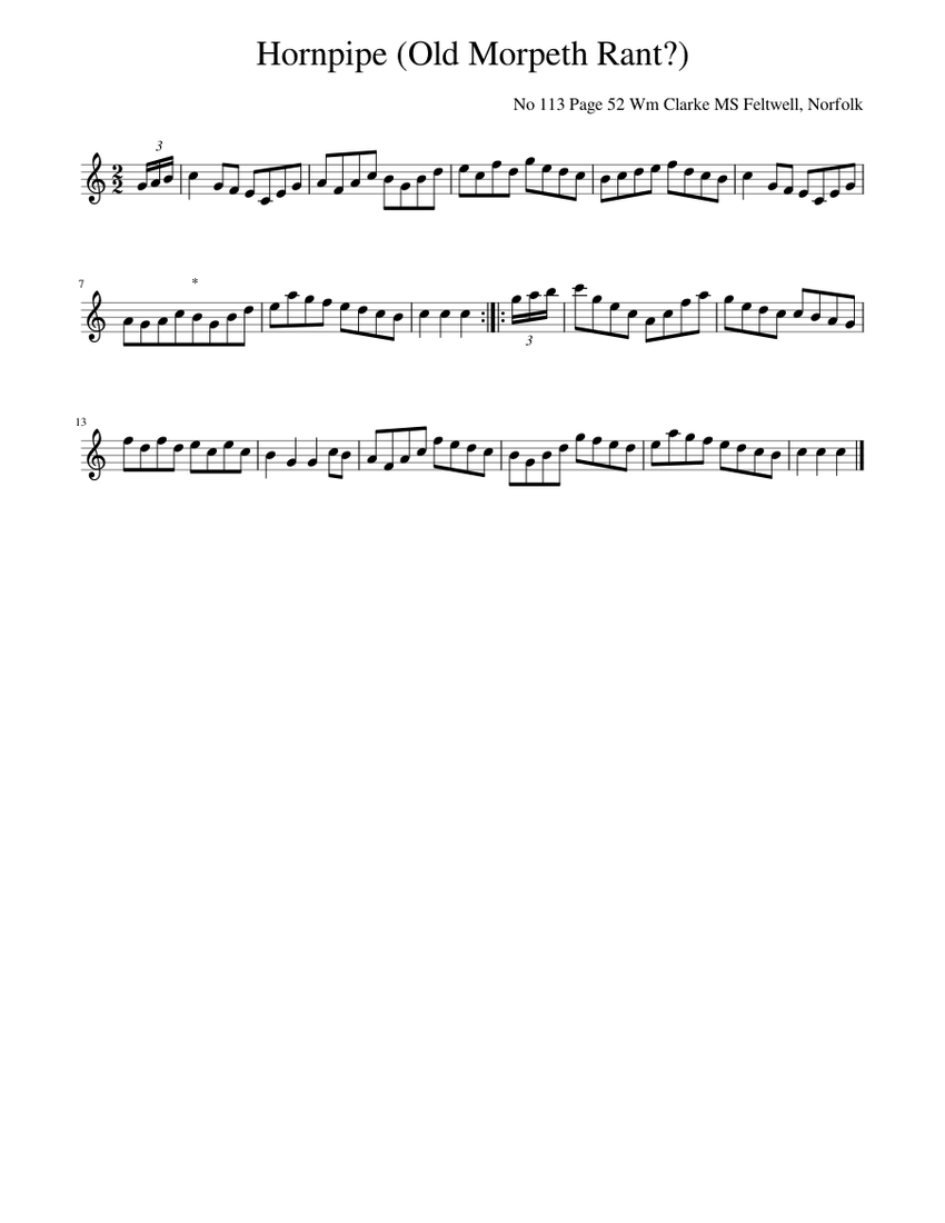 Hornpipe (Old Morpeth Rant?) Sheet music for Piano (Solo) Easy ...
