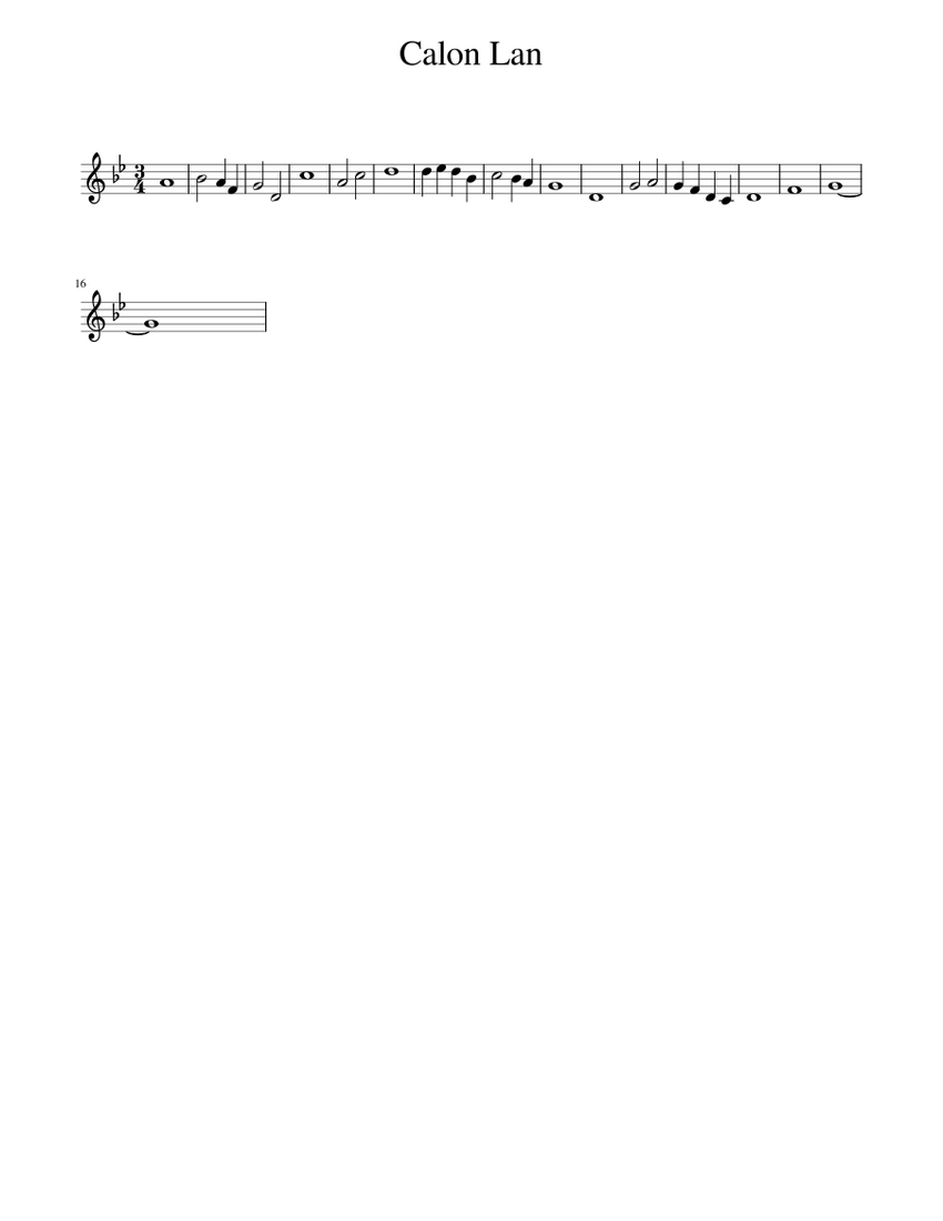 Calon Lan Sheet Music for Piano (Solo) Easy | MuseScore.com