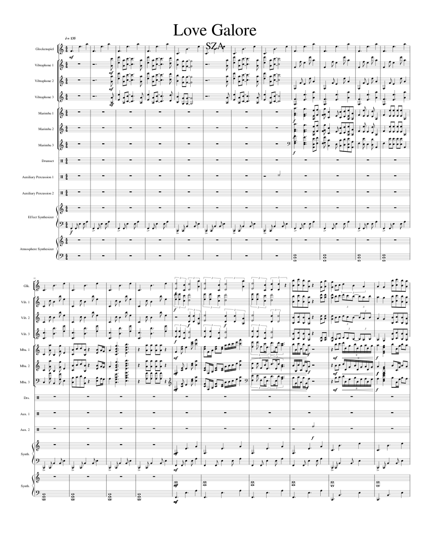 Love Galore Sheet Music for Vibraphone, Glockenspiel, Drum group ...