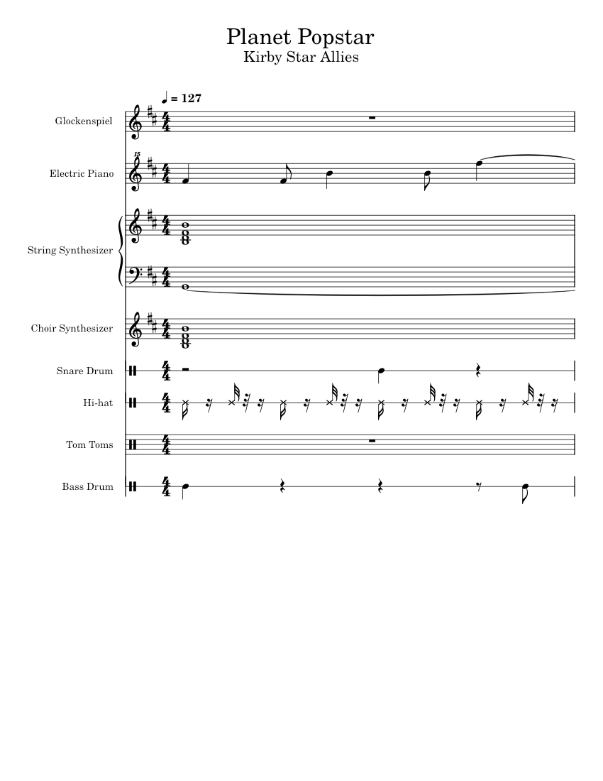 Planet Popstar - Kirby Star Allies Sheet music for Piano, Glockenspiel ...
