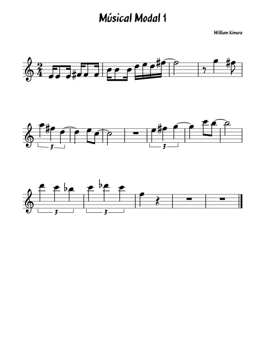 M sical Modal 1 Sheet music for Piano (Solo) Easy | Musescore.com