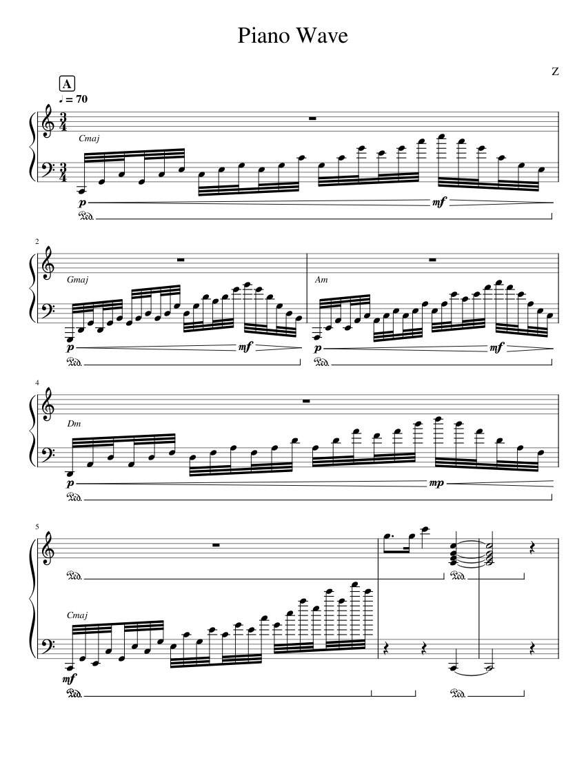 Piano Wave Sheet music for Piano (Solo) | Musescore.com