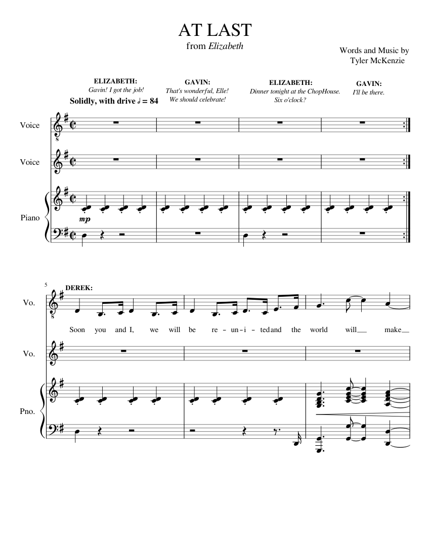 At Last Sheet music for Piano, Vocals (Mixed Trio) | Musescore.com