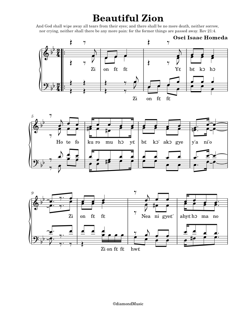 Beautiful Zion Sheet music for Piano (Choral) | Musescore.com