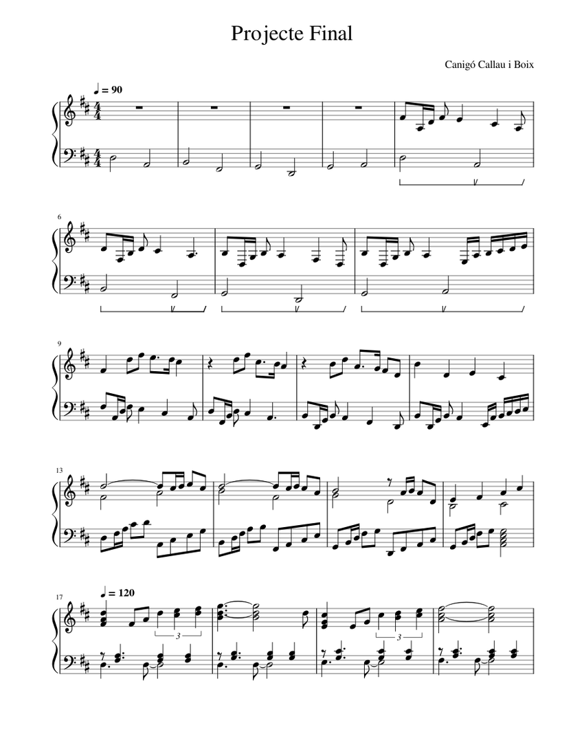 Projecte Final v3 Sheet music for Piano (Solo) | Musescore.com