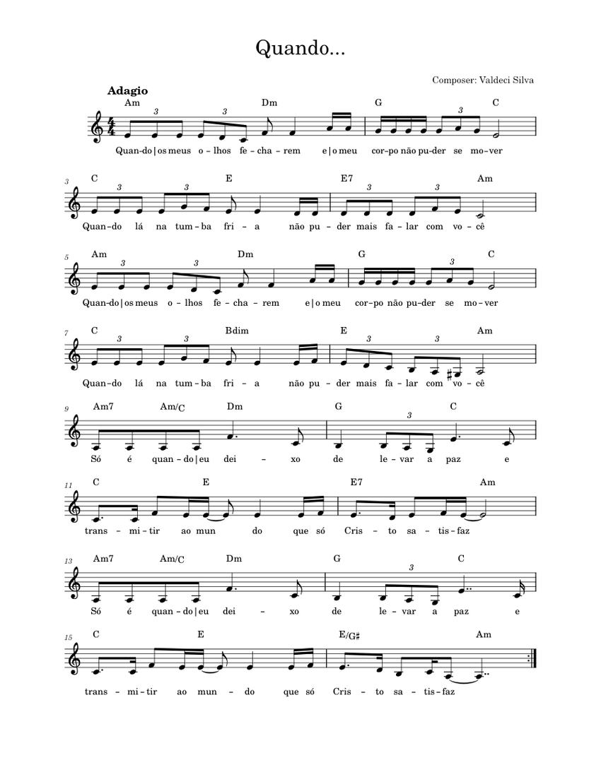 Quando... Sheet Music with Chords for Piano (Solo) easy | MuseScore.com
