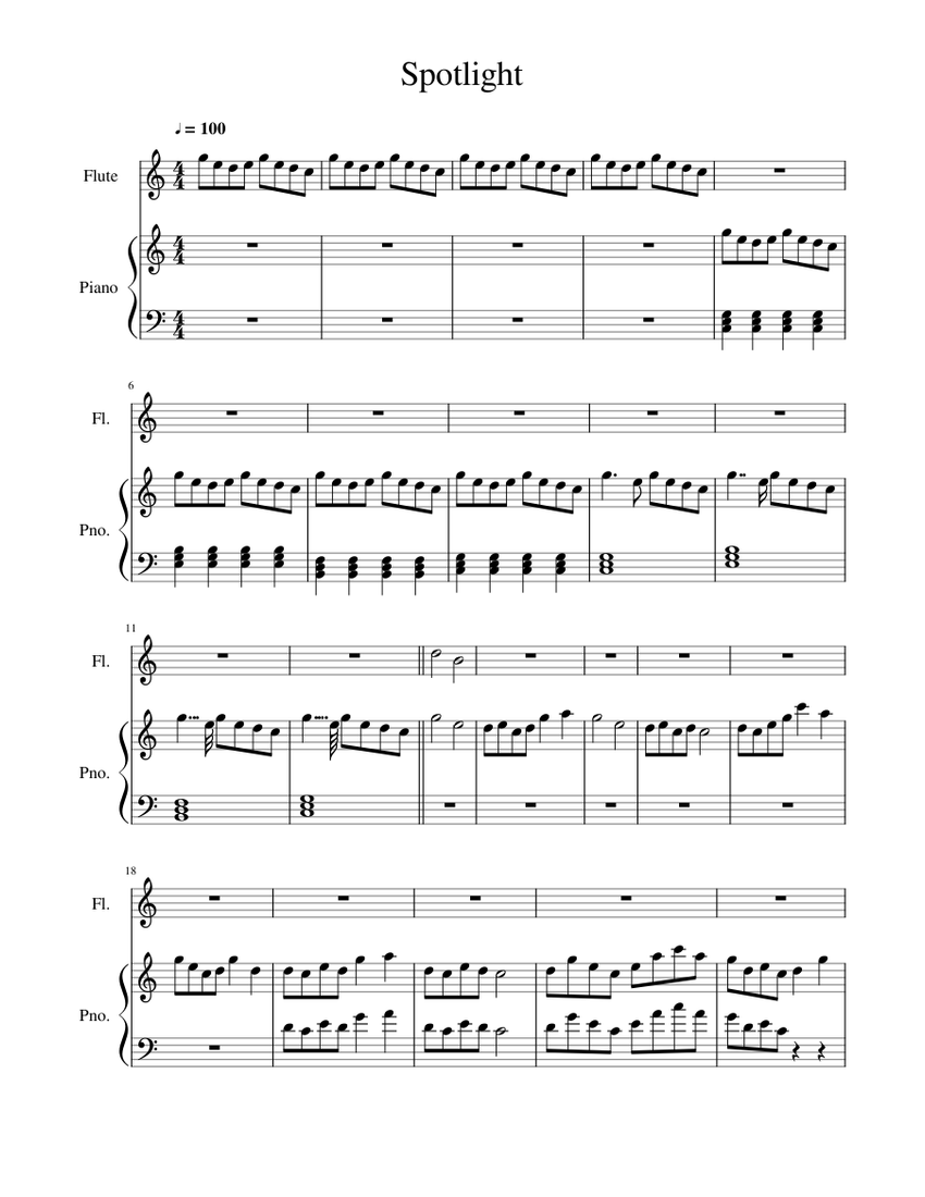 Composition_2 - Spotlight Sheet music for Piano, Flute (Solo ...