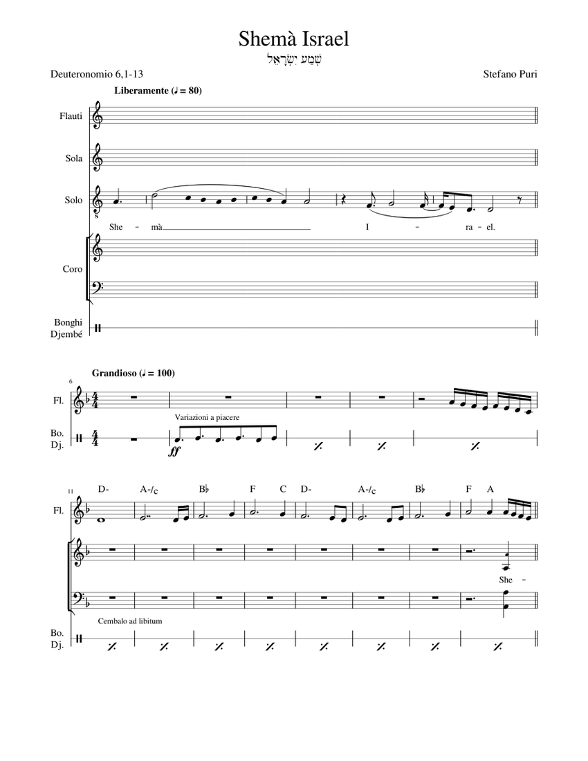 Shemà Israel – Stefano Puri - piano tutorial