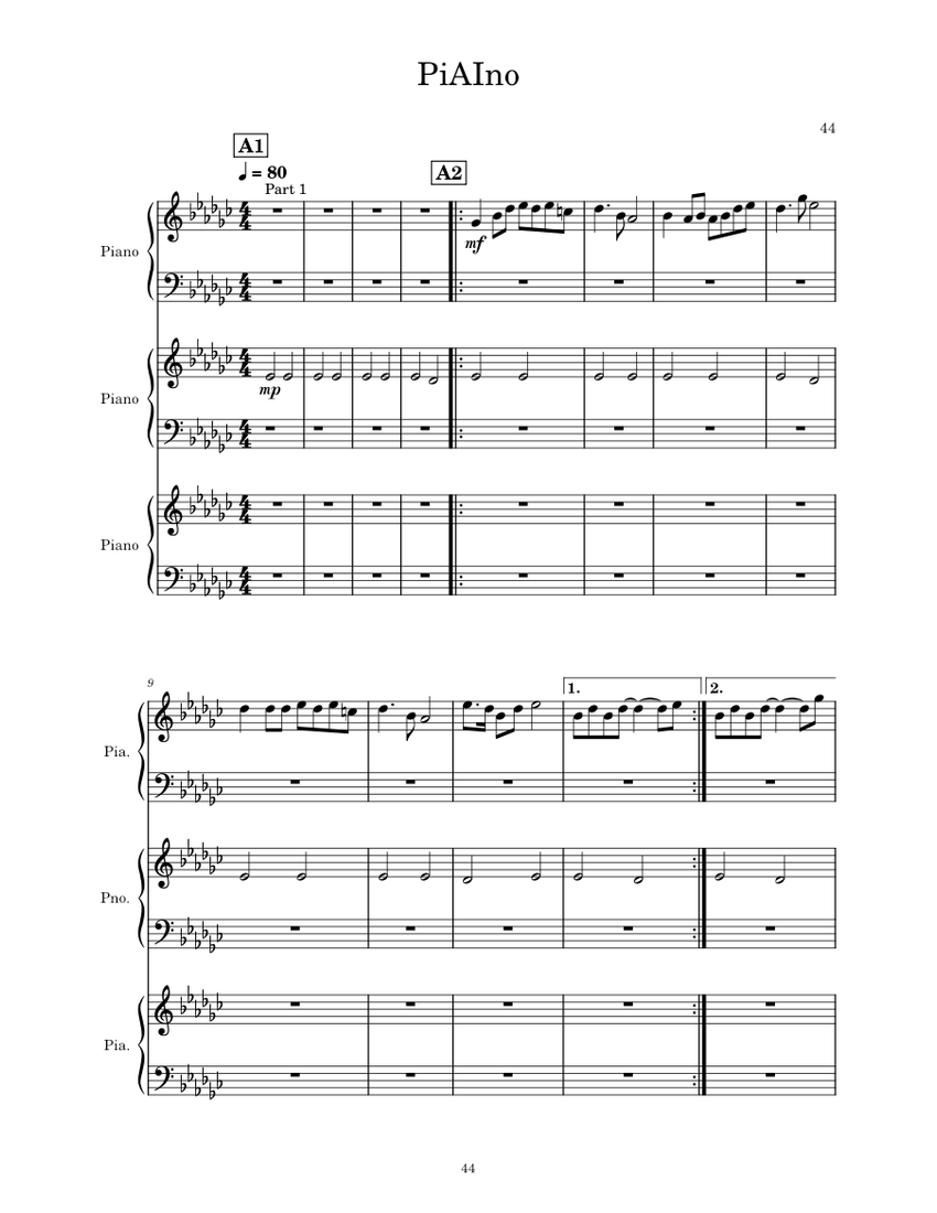 PiAIno Sheet music for Piano (Solo) | Musescore.com