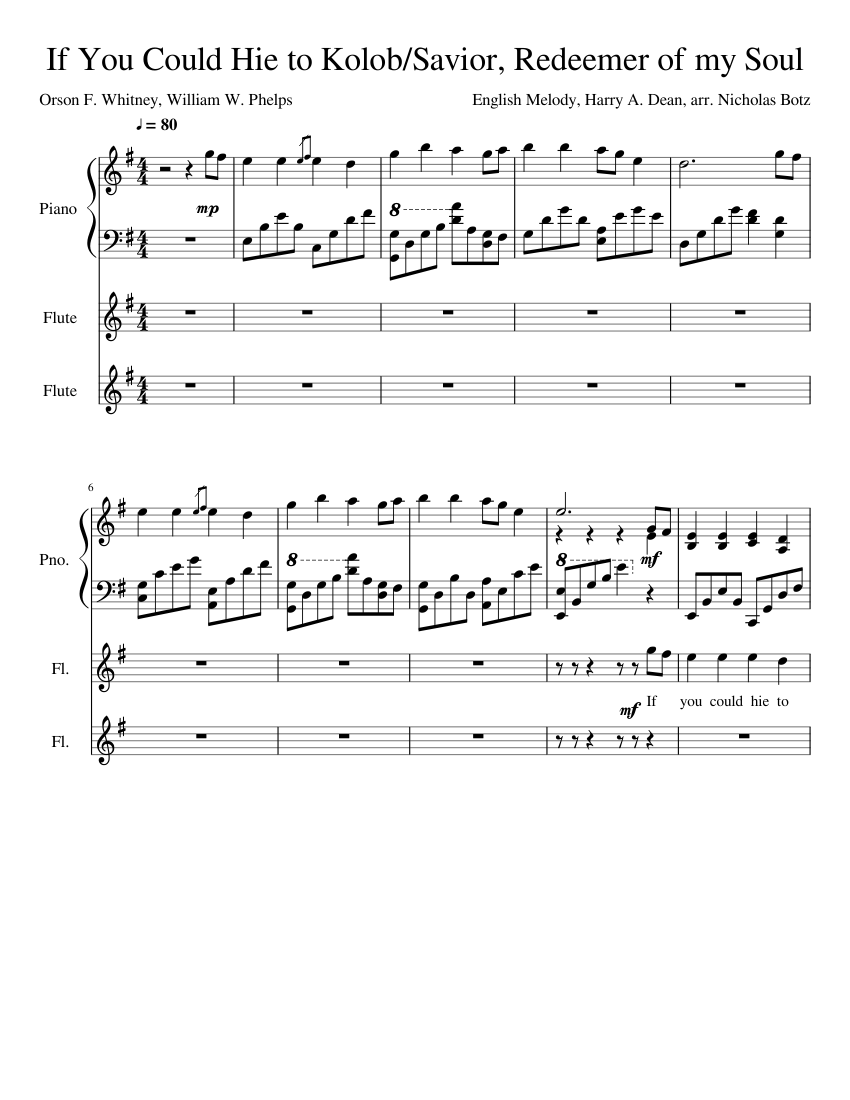 If you could hie to kolob - Misc Praise Songs Sheet Music for Piano ...