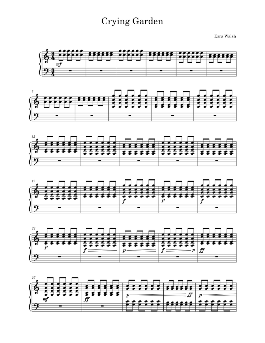 Crying_Garden2.0 Sheet music for Marimba (Solo) | Musescore.com