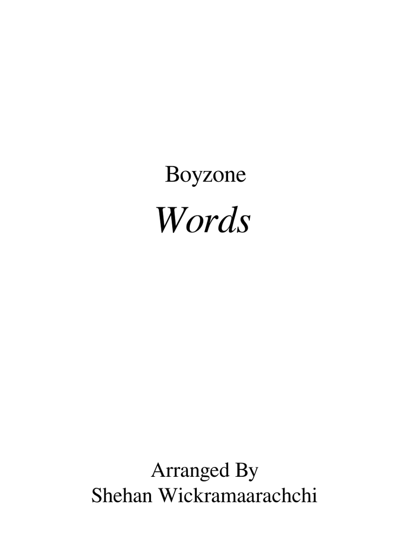 Words Sheet Music for Piano, Trombone, Soprano, Alto & more instruments ...