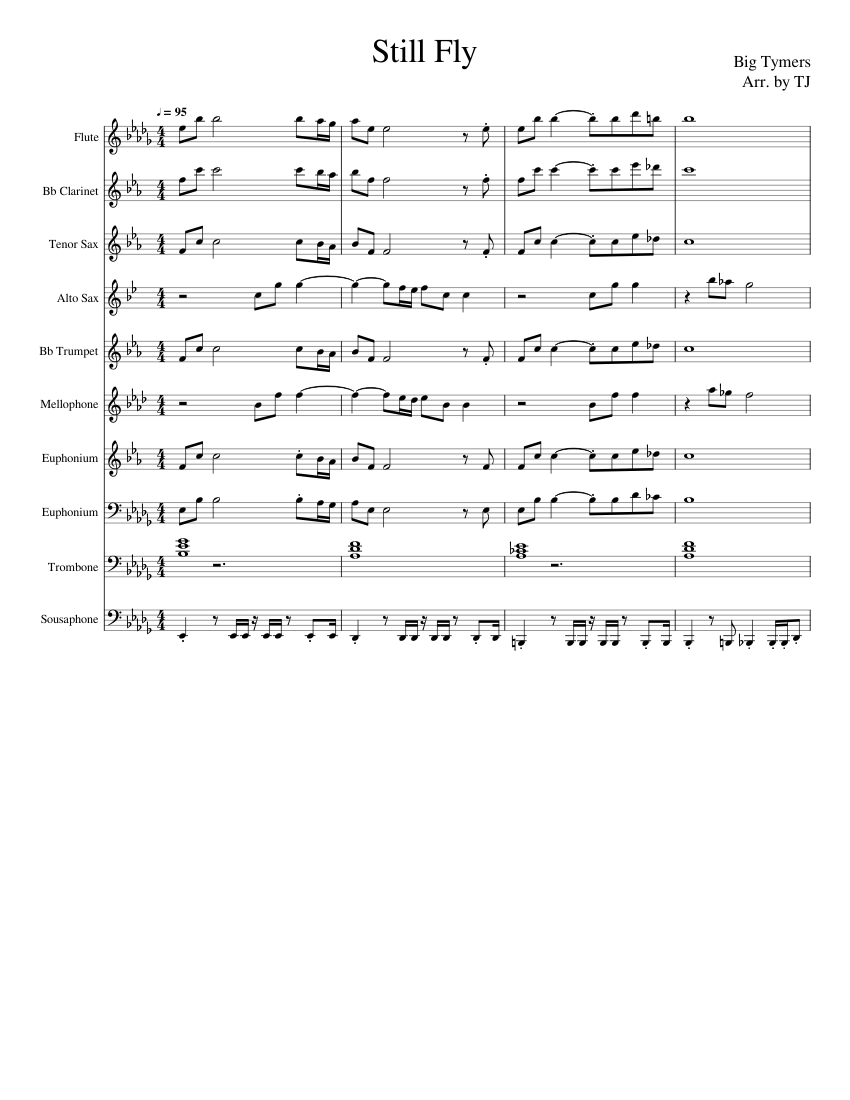 Still Fly Sheet Music for Trombone, Euphonium, Mellophone, Flute & more ...