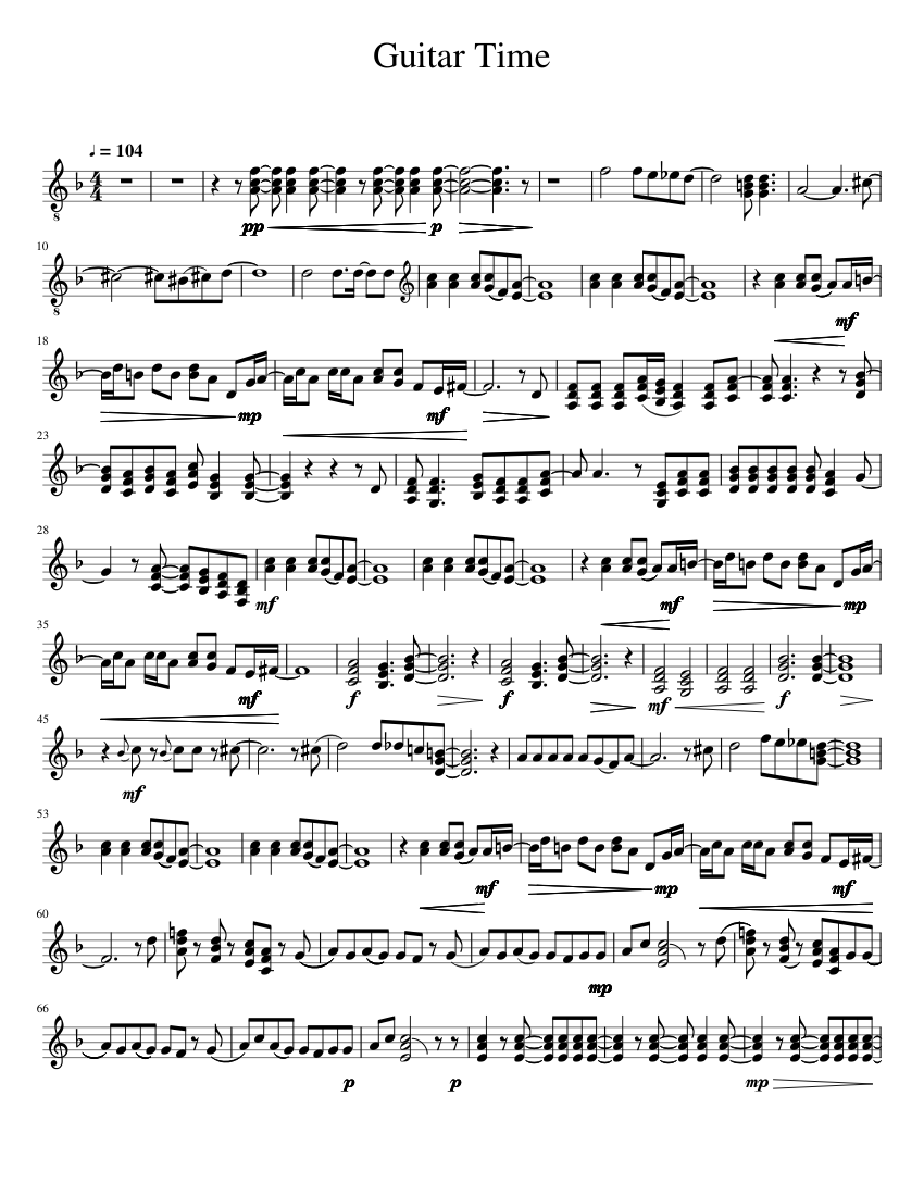 Guitar Time Sheet music for Guitar (Solo) | Musescore.com