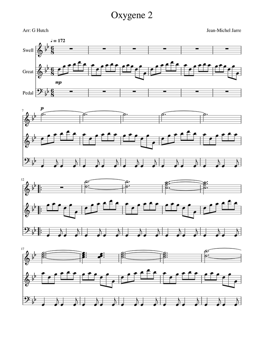 Oxygene 2 Sheet music for Bass guitar, Strings group, Synthesizer (Solo ...