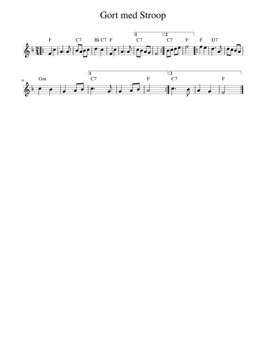 Gort med Stroop Sheet music for Piano (Solo) Easy | Musescore.com