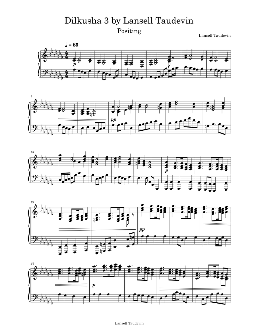 Dilkusha_3_by_Lansell_Taudevin Sheet music for Piano (Solo) | Musescore.com