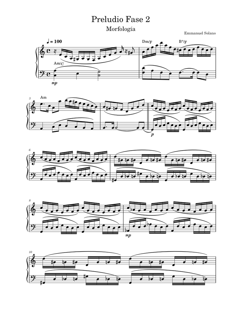 Preludio Fase 2 Sheet music for Piano (Solo) | Musescore.com