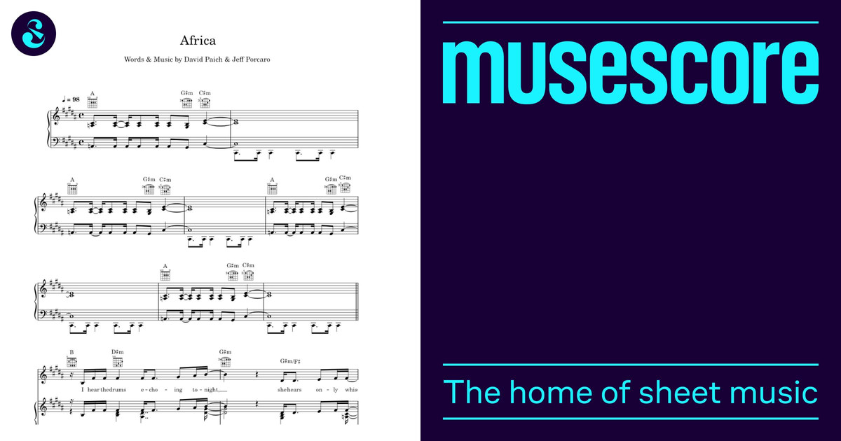 Africa - David Paich and Jeff Porcaro Sheet Music with Chords for Piano ...