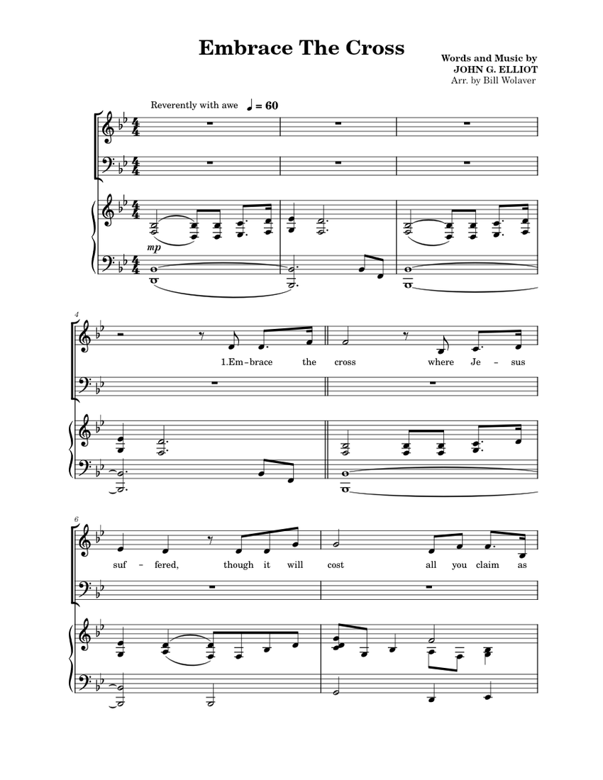 Embrace The Cross Sheet music for Organ, Female, Male (Mixed Trio ...