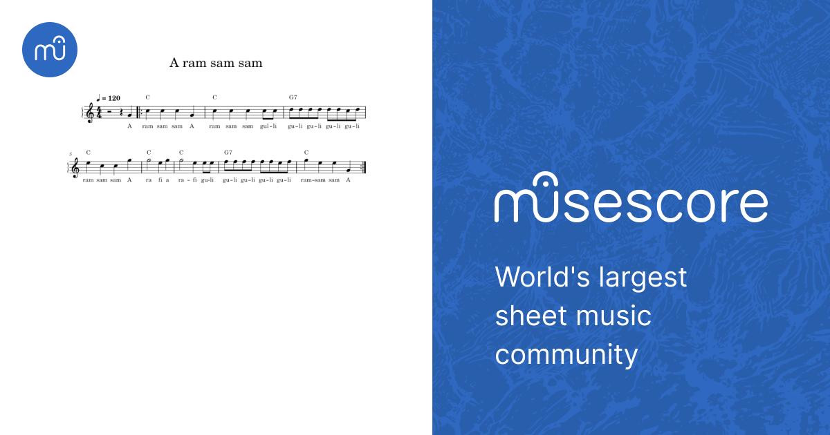 A ram sam sam Sheet Music with Chords for Piano (Solo) Easy | MuseScore.com