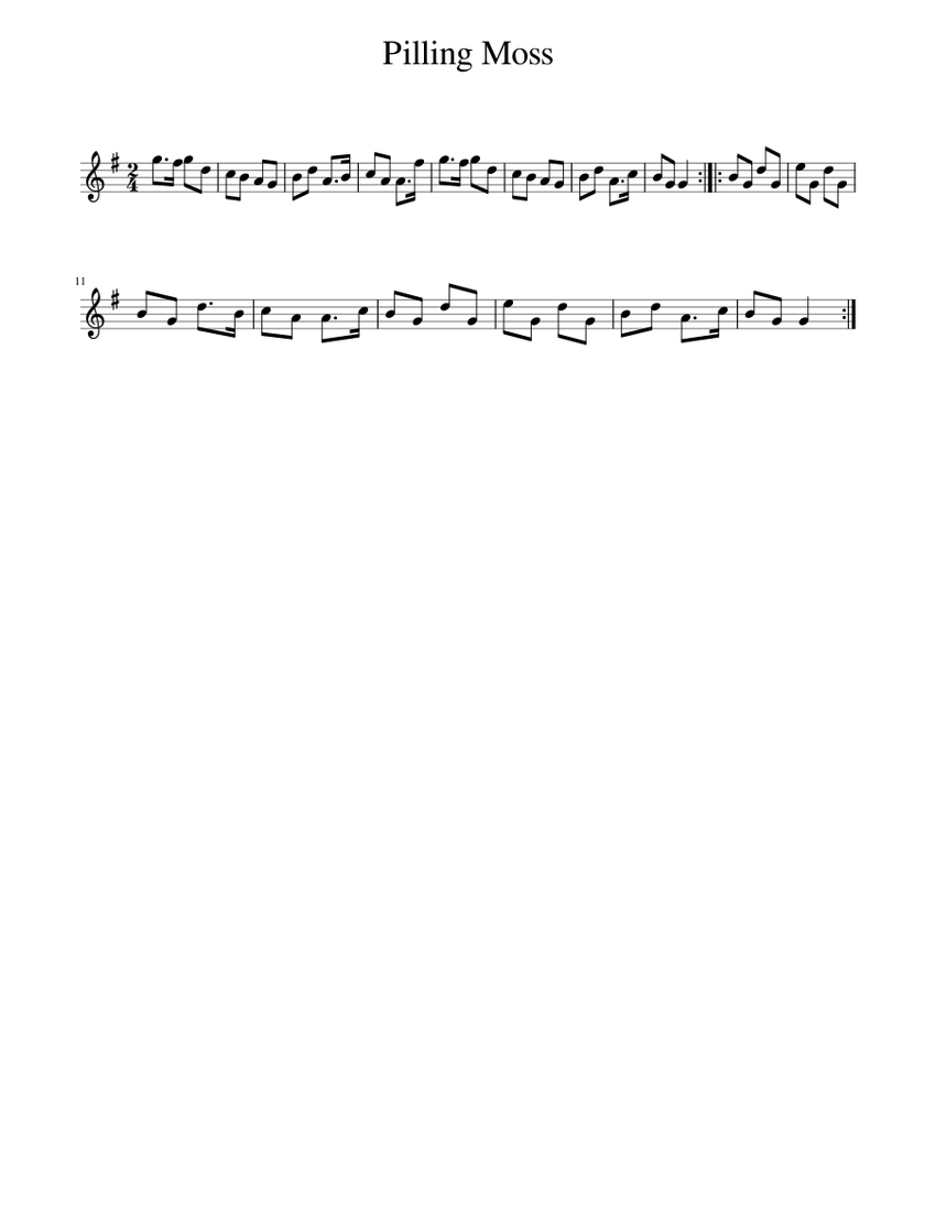 Pilling Moss Sheet music for Piano (Solo) Easy | Musescore.com