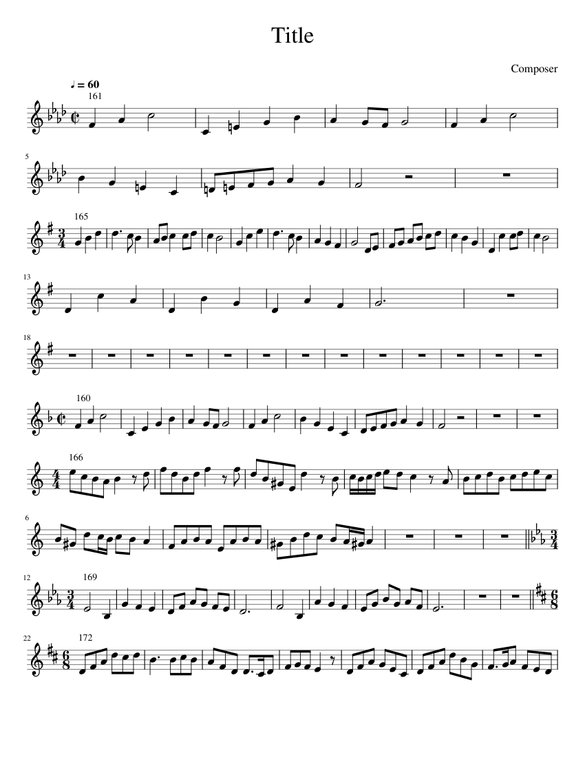 Aural Skills Exam 1 October 12-16 Sheet music for Piano (Solo) Easy ...