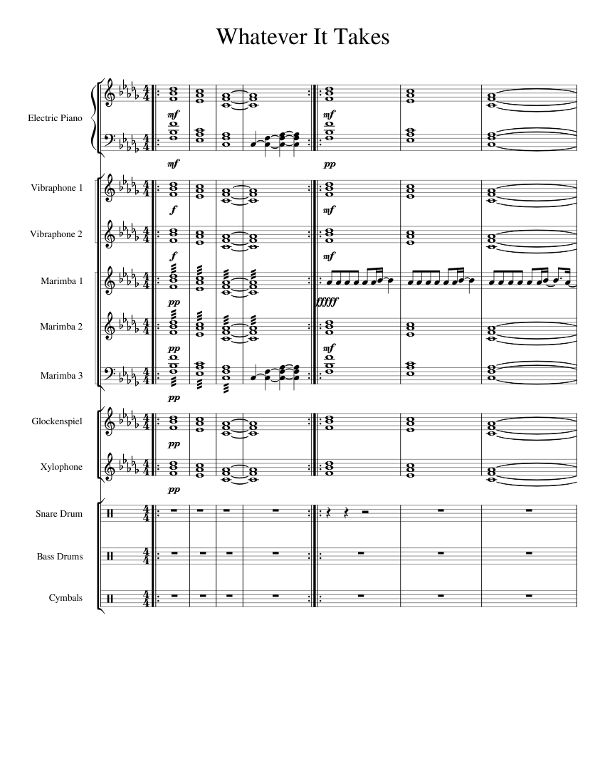 Whatever It Takes - Imagine Dragons - Percussion Ensemble Sheet music ...