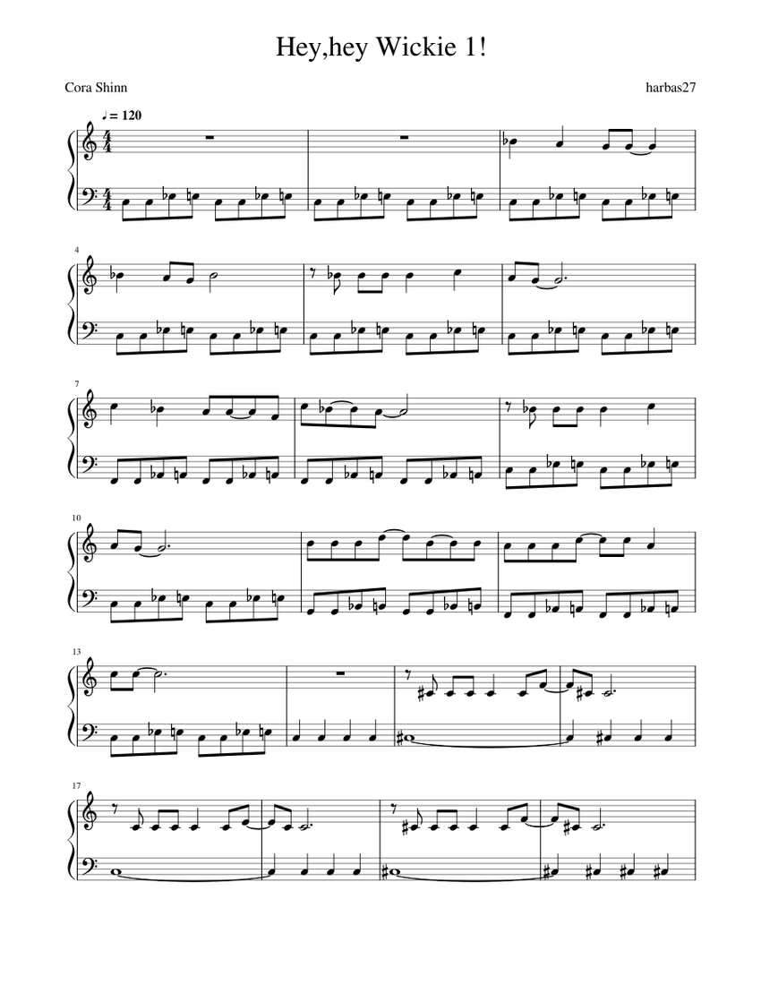 Hey, hey Wickie! by Franzen Sheet Music for Piano (Solo) easy ...