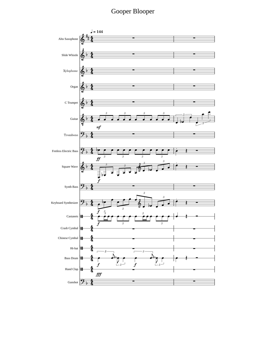 Gooper Blooper's Battle Boogie – Paper Mario: Sticker Star Sheet Music ...