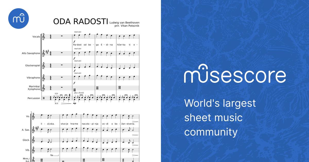 Oda do radości – Ludwig van Beethoven Oda radosti Sheet Music for ...