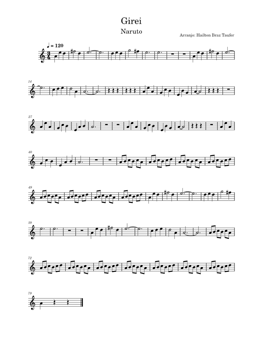 Girei (Play along with the Vibração Play video youtube) Sheet music for ...