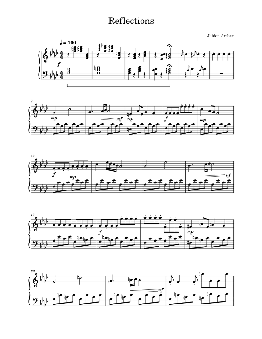 Reflections - piano tutorial