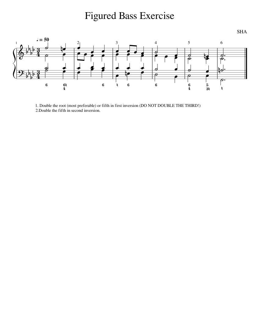 Figured Bass Exercise Sheet music for Harpsichord (Solo) | Musescore.com