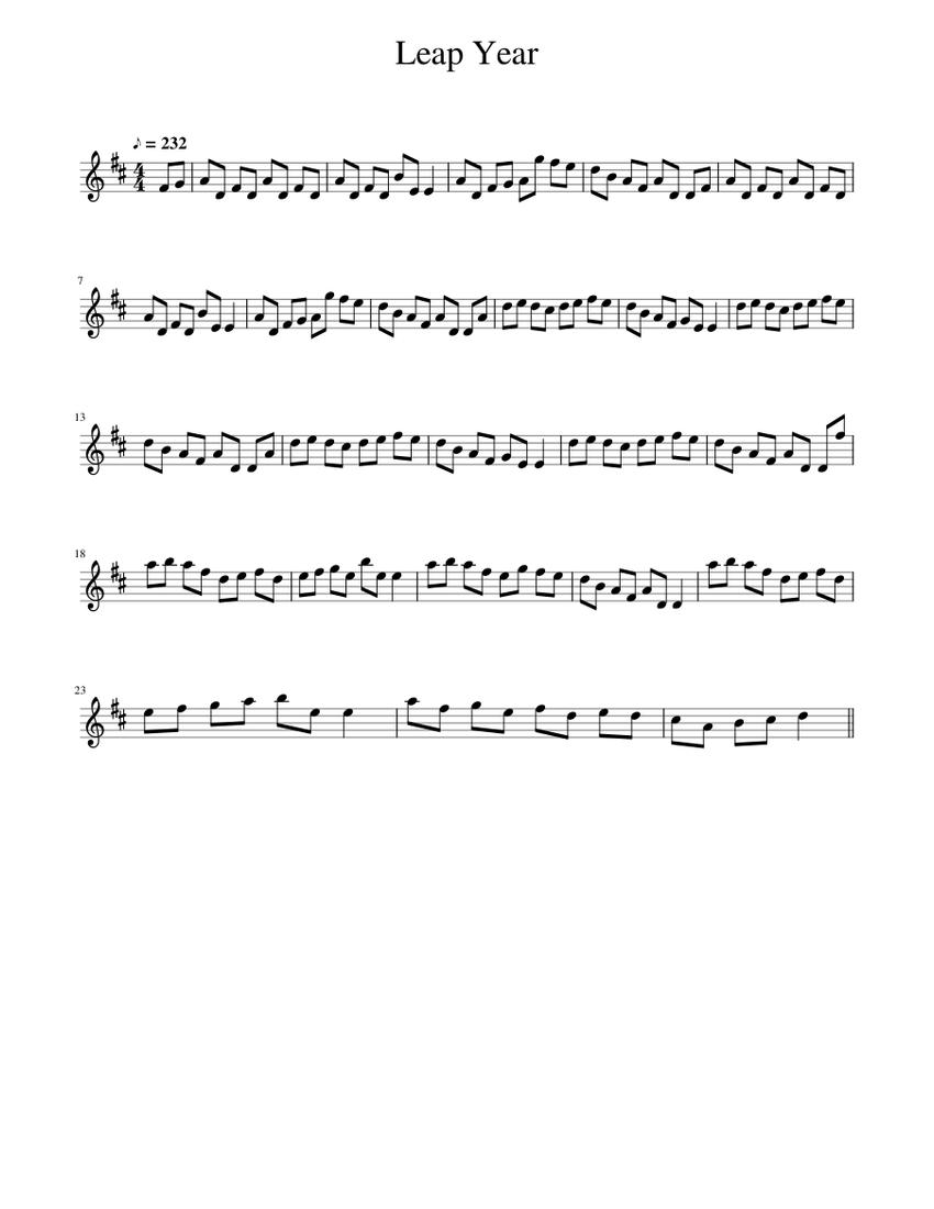 Leap Year Sheet music for Piano (Solo) Easy | Musescore.com