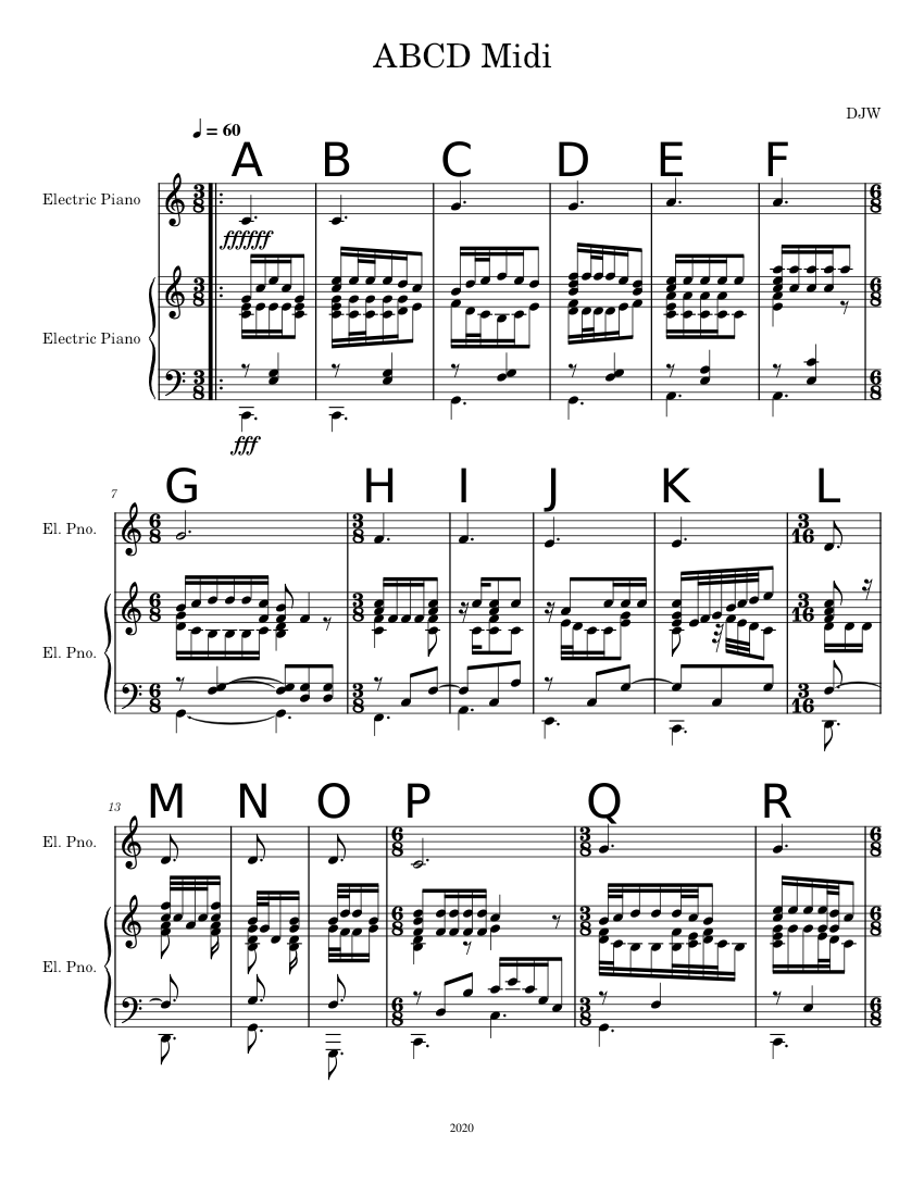 ABCD Midi Sheet music for Piano (Solo) | Musescore.com