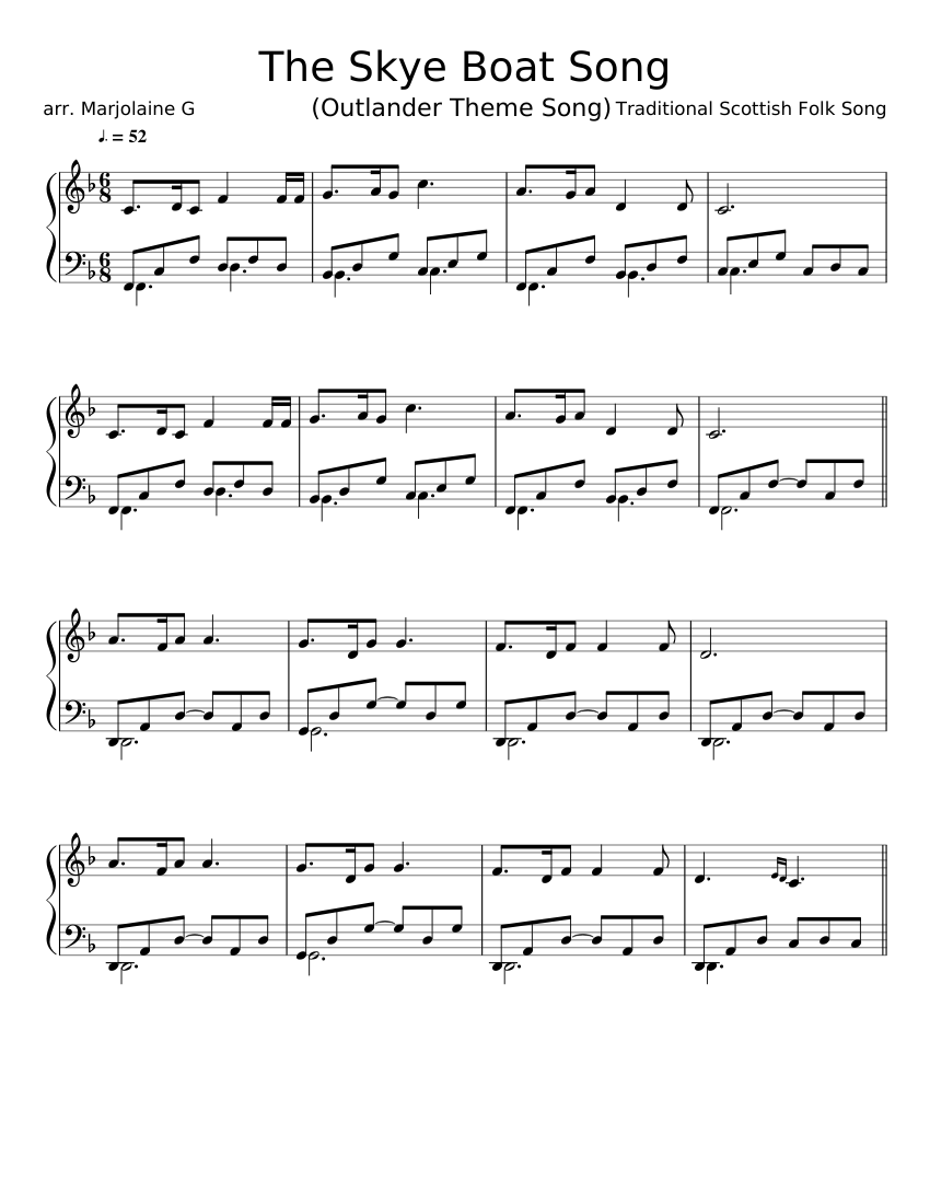 The Skye Boat Song Sheet music for Piano (Solo) Easy | Musescore.com