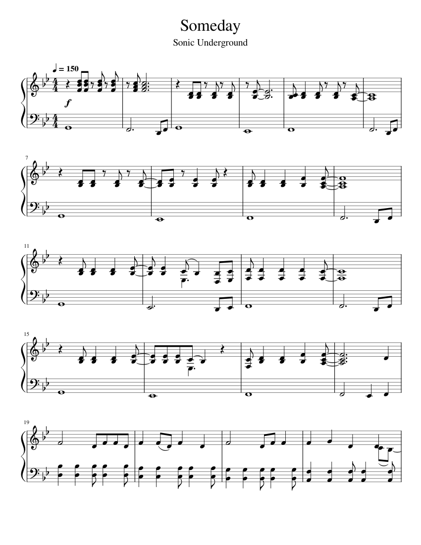 Someday Sheet Music for Piano (Solo) Easy | MuseScore.com