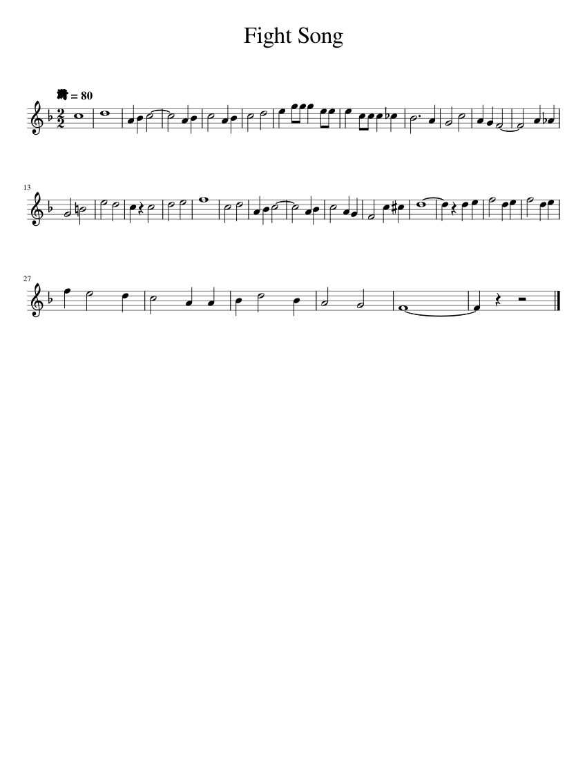 Fight_Song - piano tutorial