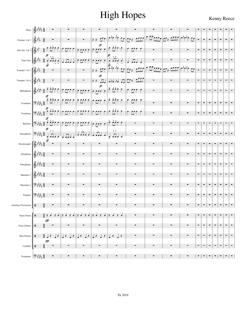 High Hopes Marching Band Sheet music for Trombone, Tuba, Flute ...