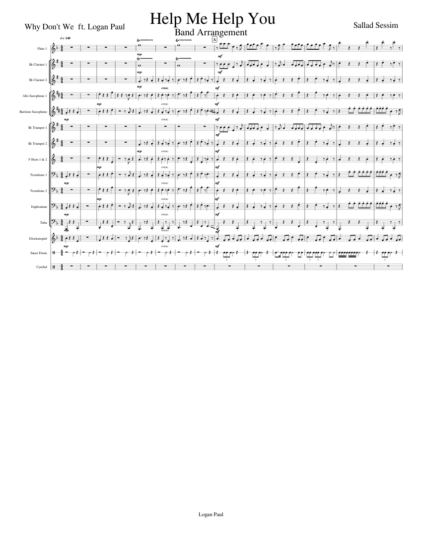 Help Me Help You Sheet music for Trombone, Euphonium, Tuba, Flute ...