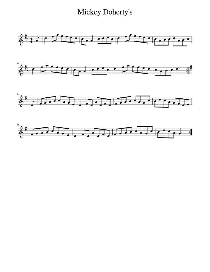 Mickey Doherty's Sheet music for Piano (Solo) | Musescore.com