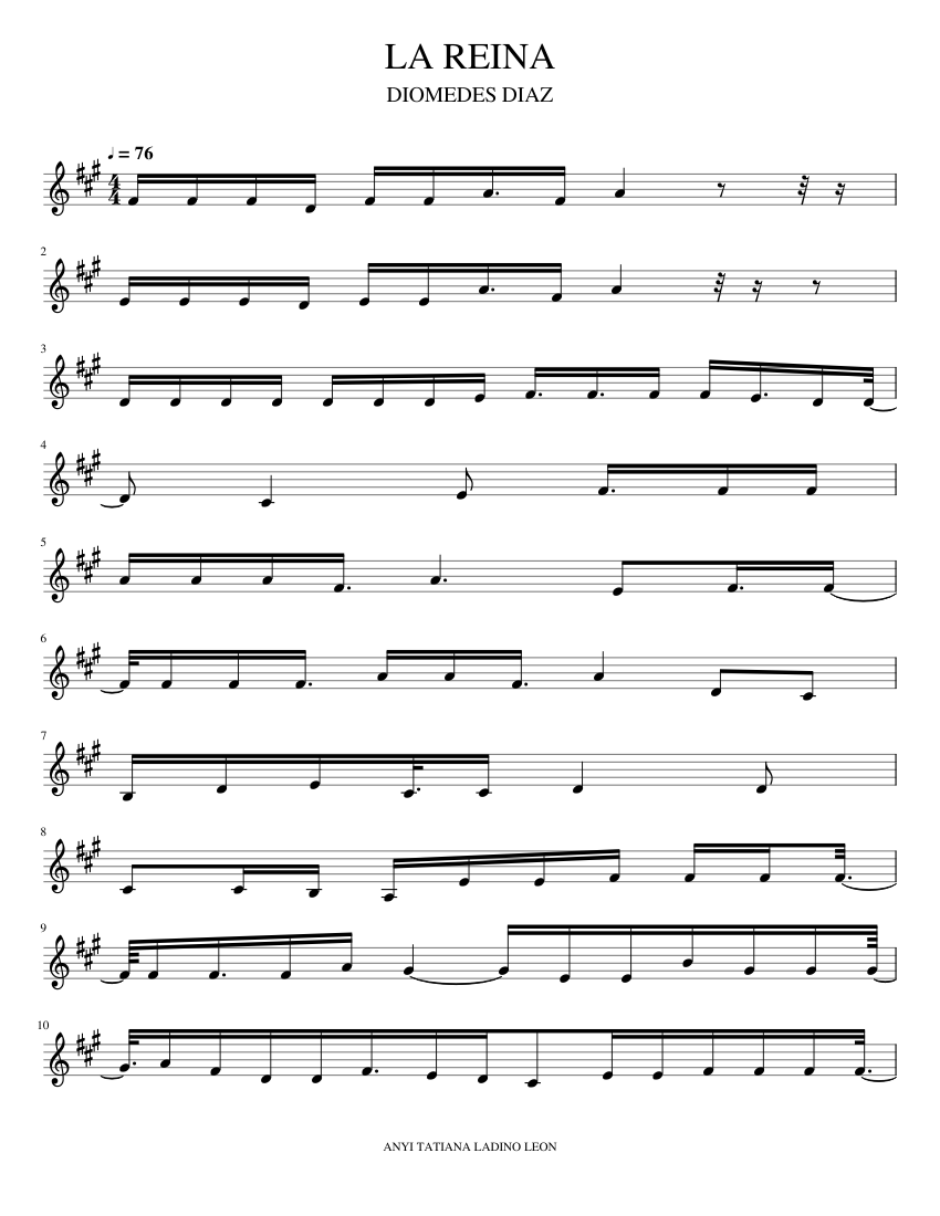 LA REINA Sheet music for Piano (Solo) Easy | Musescore.com