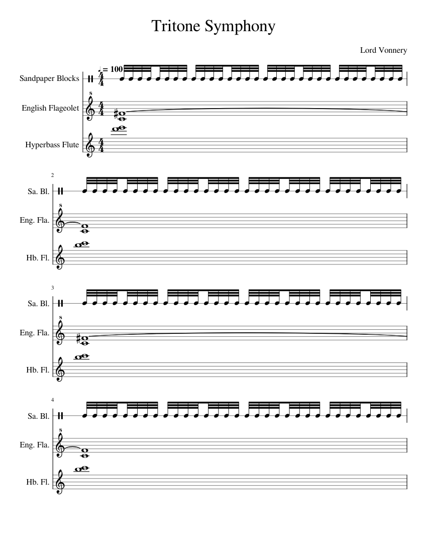 Tritone Symphony Sheet music for Flute other, Sand block (Mixed Trio ...